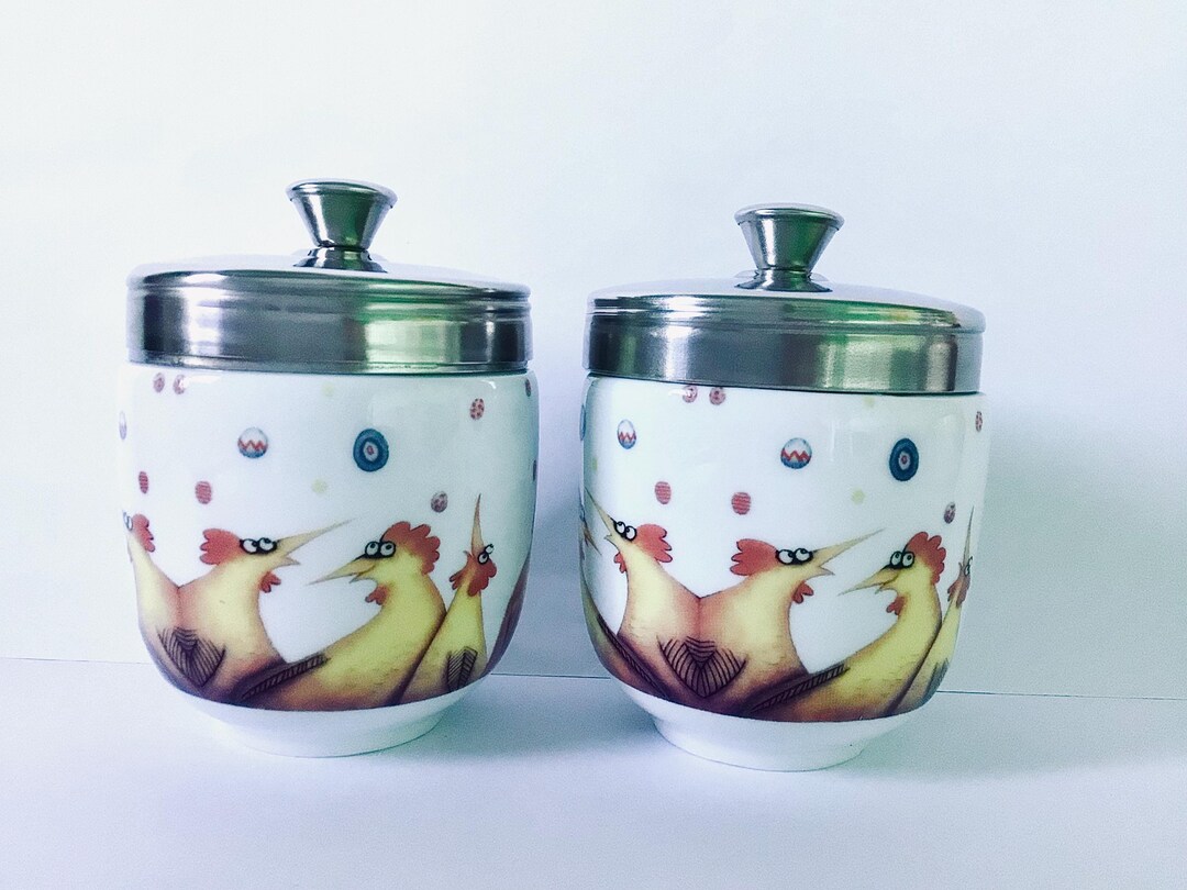 Pair of Large BIA Egg Coddlers, Pair of 2 Large Egg Coddlers, Two Large ...