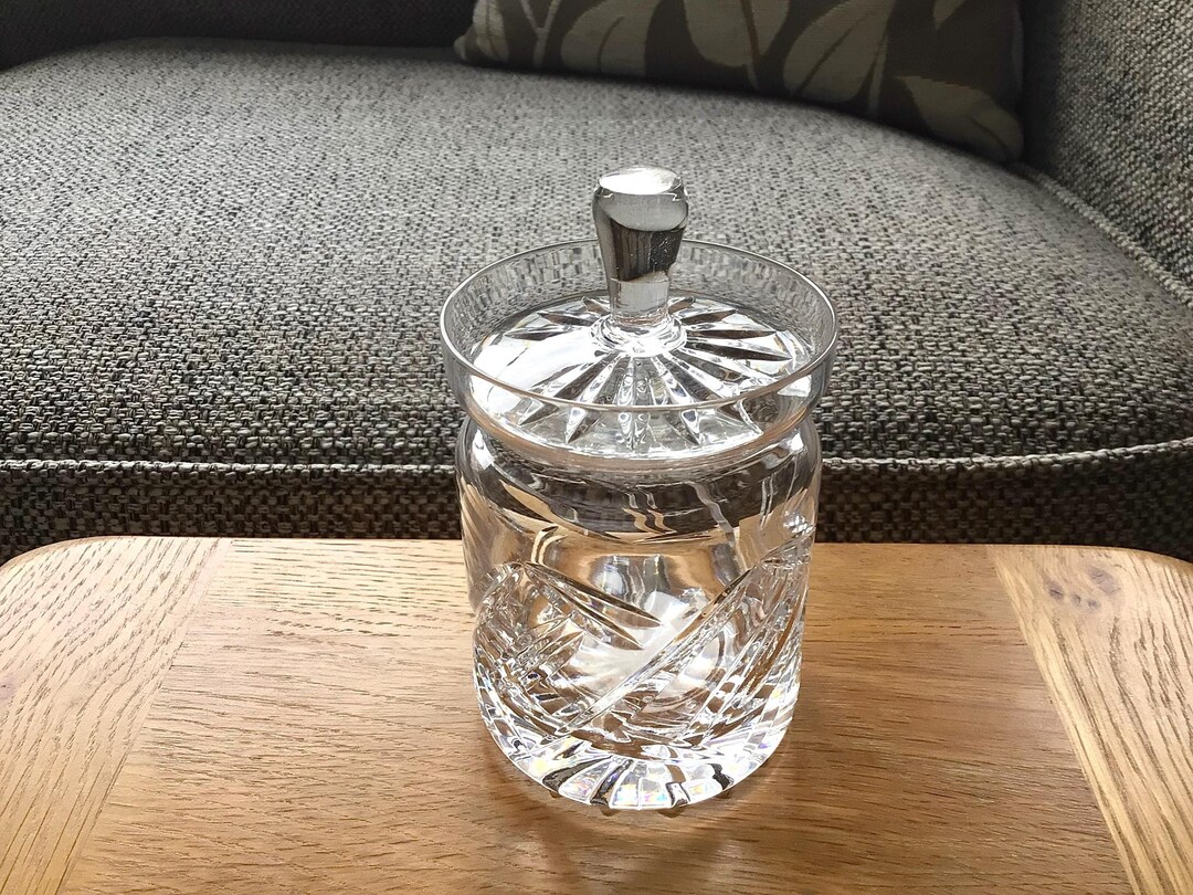 Crystal Jam Pot, Lidded Glass Marmalade Jar, Crystal Conserve Pot ...