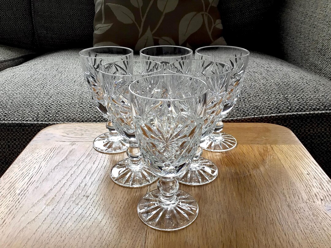 Set of 6 Crystal Sherry Glasses, 6 Port or Madeira Glasses, Crystal ...
