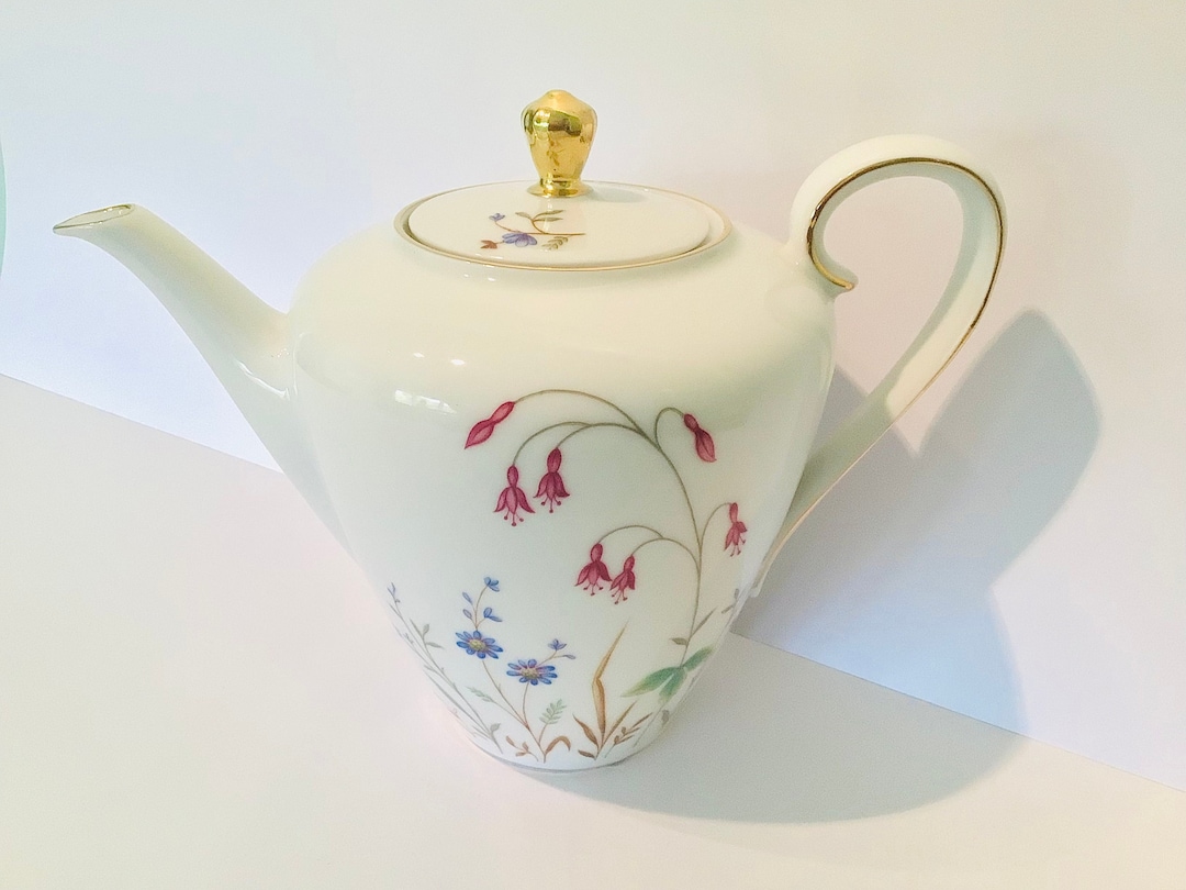 Bavarian Porcelain Coffee Pot, Eschenbach Bavaria Teapot, Wildflowers ...