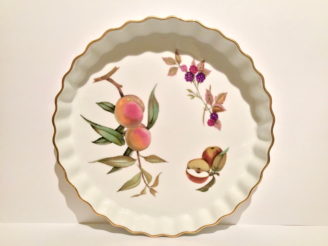 10 Inch Worcester Evesham Flan Dish, Royal Worcester Porcelain Pie Dish ...