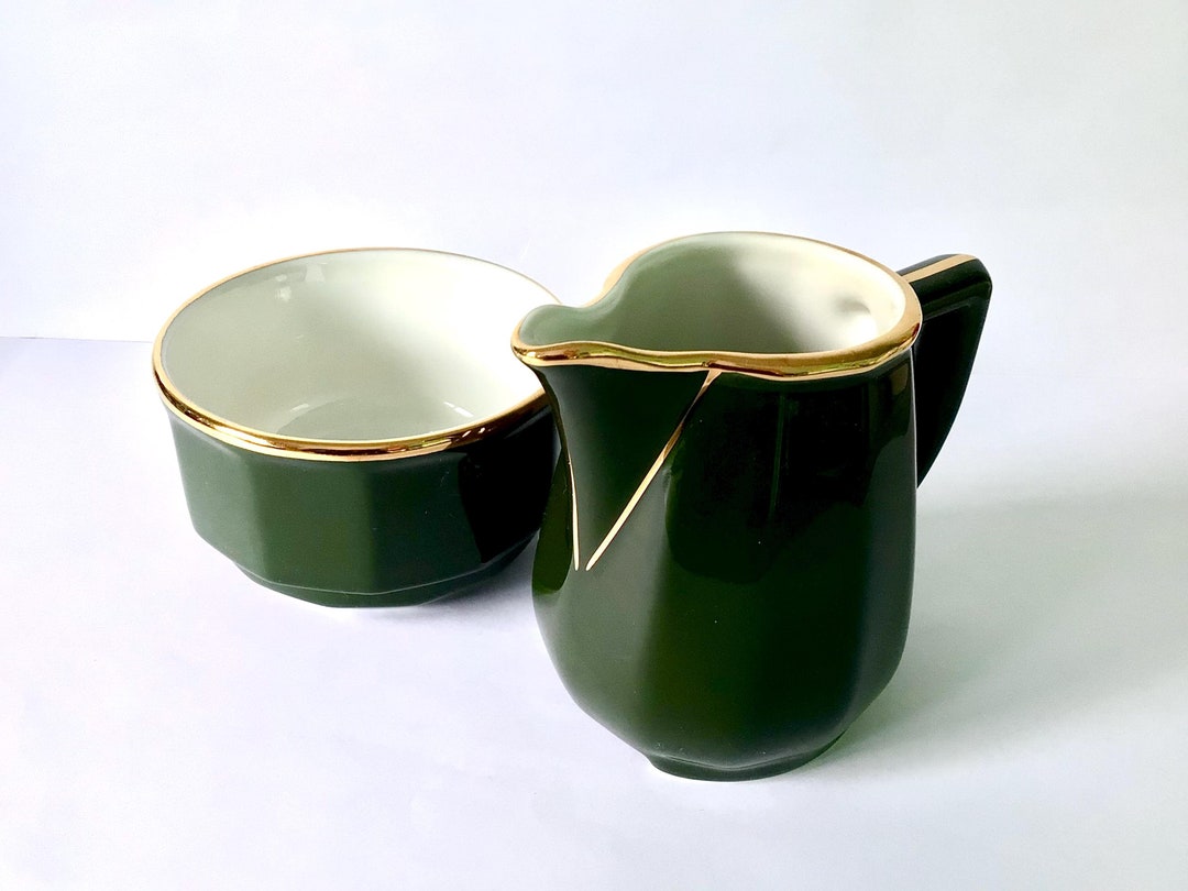Apilco France Porcelain Milk Jug and Sugar Bowl, French Porcelain ...