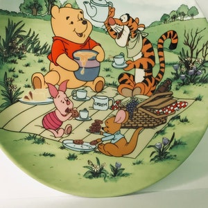 Winnie the Pooh Plate, Pooh’s Picnic Plate, Winnie the Pooh 8 Inch ...