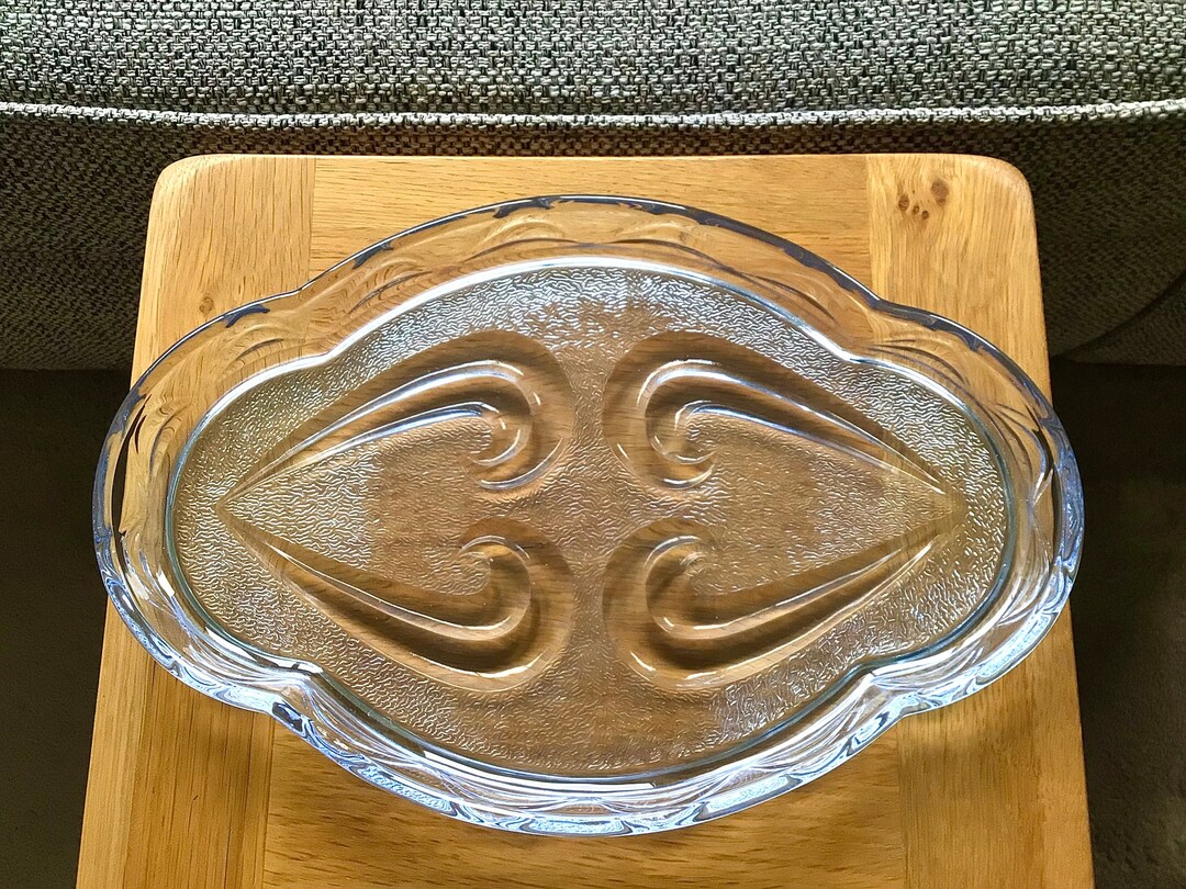 Bagley Pale Blue Glass Vanity Tray, Deco Blue Glass Dressing Table Tray ...