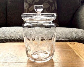 Stuart Crystal Jam Pot, Small Lidded Crystal Glass Marmalade Jar ...