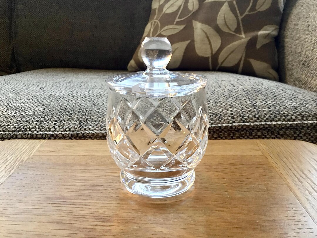 Stuart Crystal Jam Pot, Small Lidded Crystal Glass Marmalade Jar ...