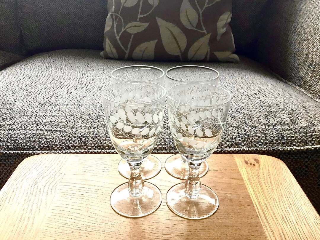 Set of 4 Crystal Sherry Glasses, 4 Port or Madeira Glasses, 4 Crystal ...