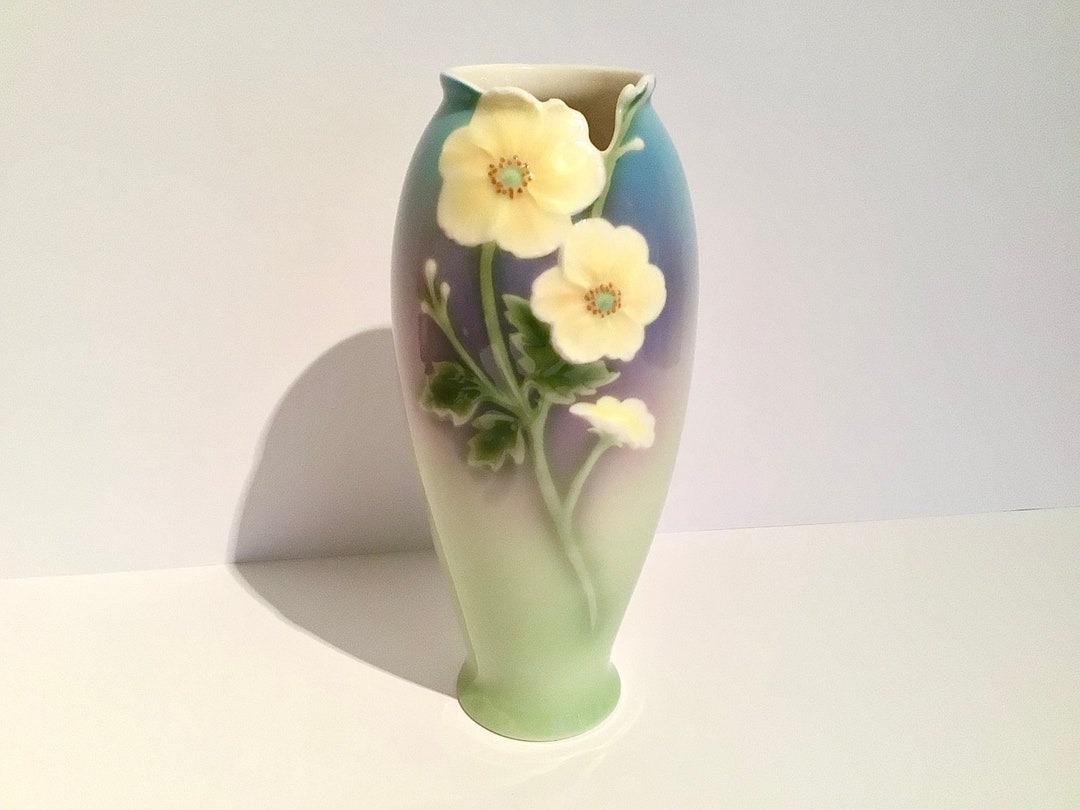 Franz Porcelain Vase, Franz Porcelain Ornament, Anenome Flower ...