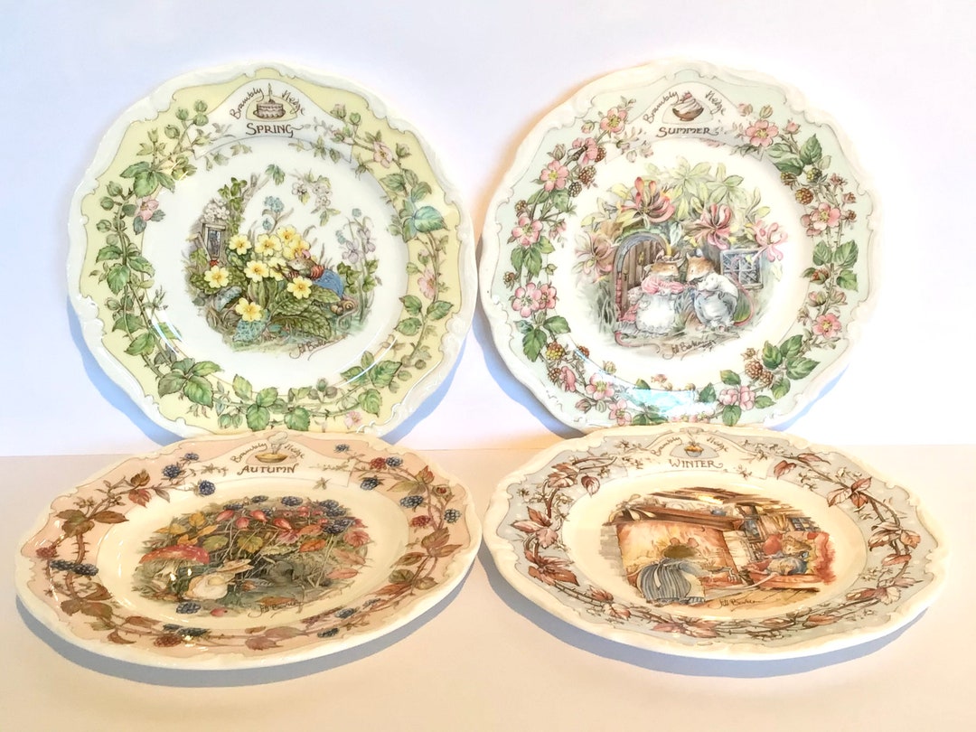 Set of 4 Brambly Hedge Four Seasons Plates, 8 Inch Royal Doulton ...