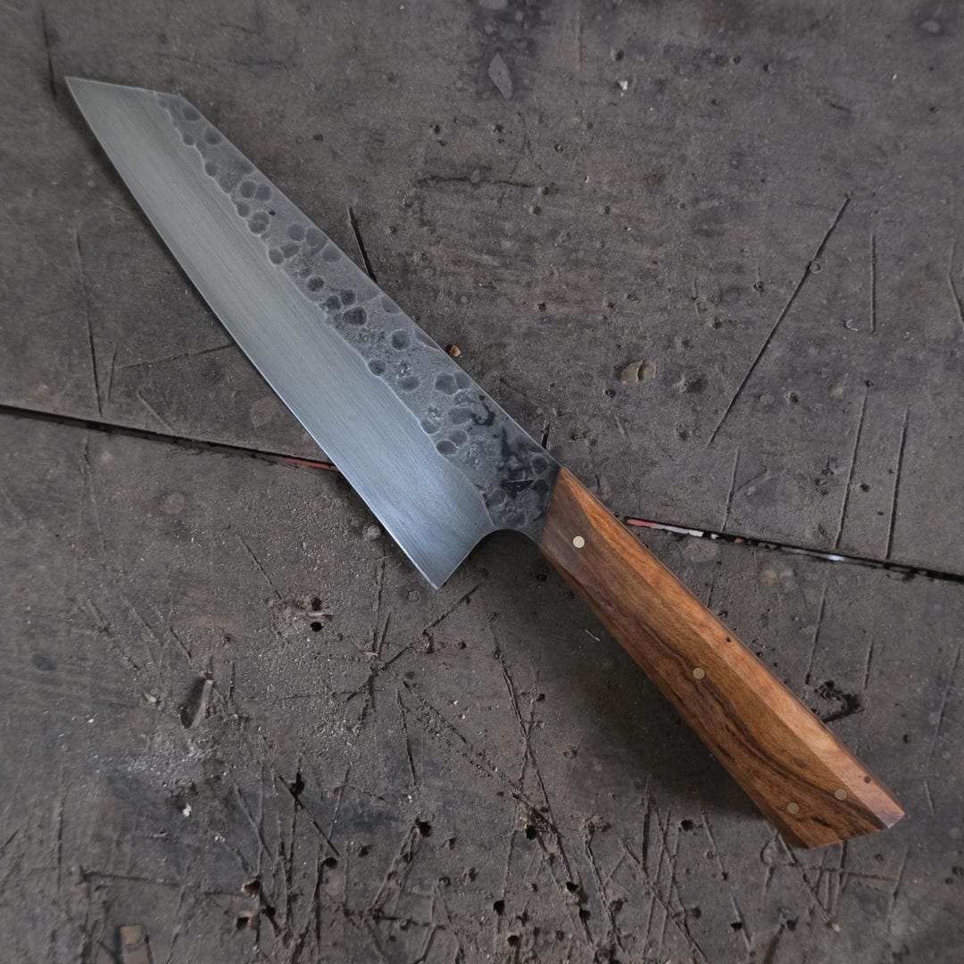 Olive Wood_forged Bunka Knife 18cm - Etsy
