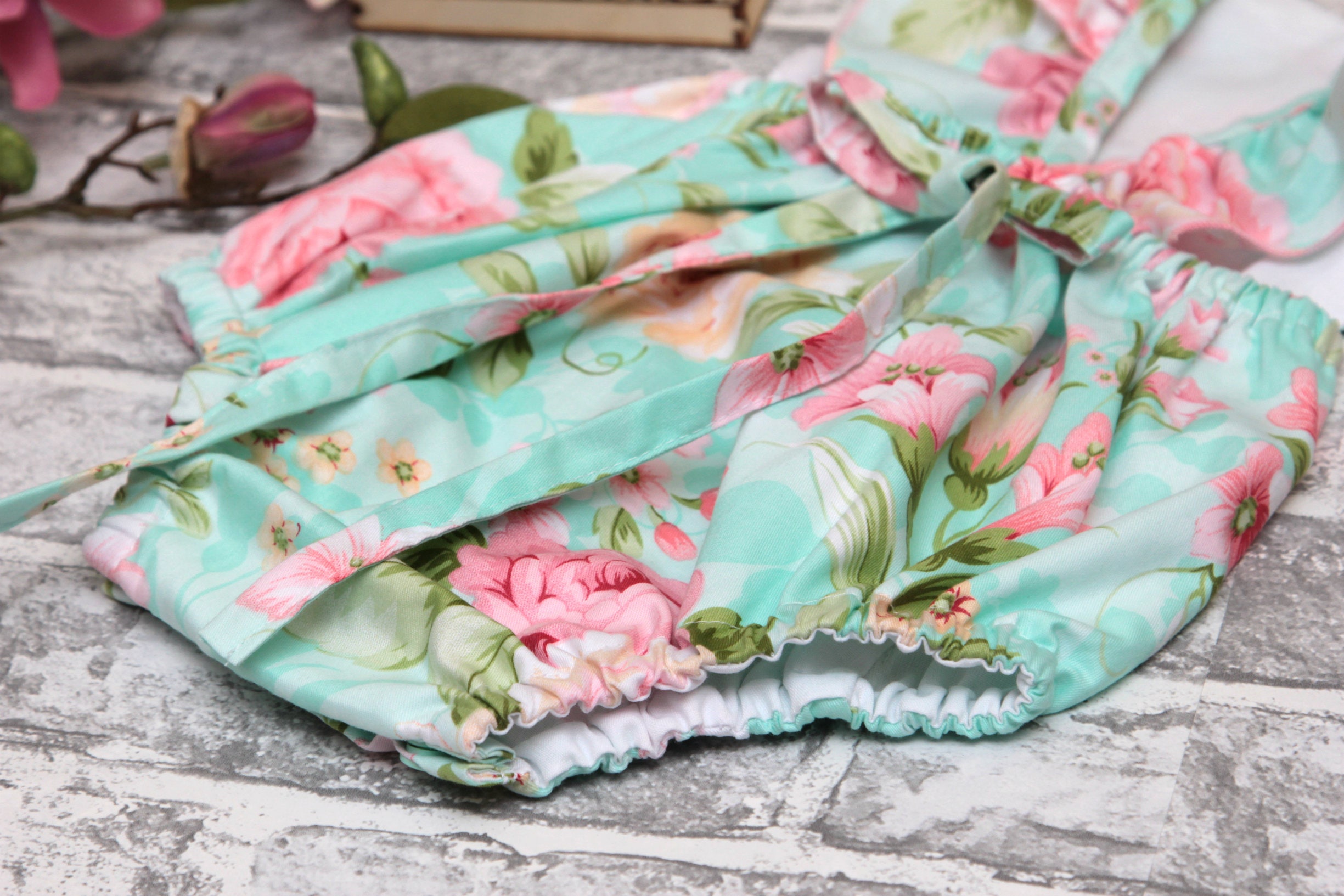 Ruffle Floral Baby Girl Romper / Ruffle Butt Romper / Bubble Romper ...