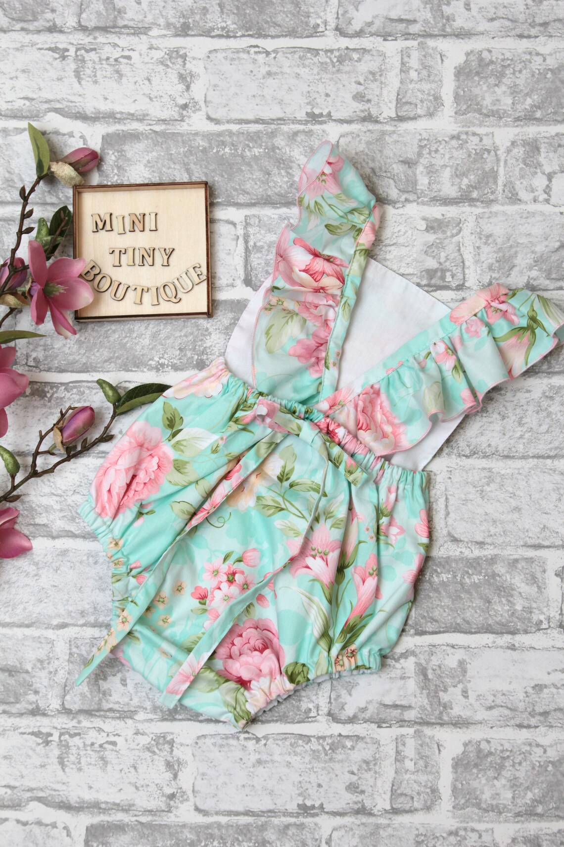 Ruffle Floral Baby Girl Romper / Ruffle Butt Romper / Bubble - Etsy UK