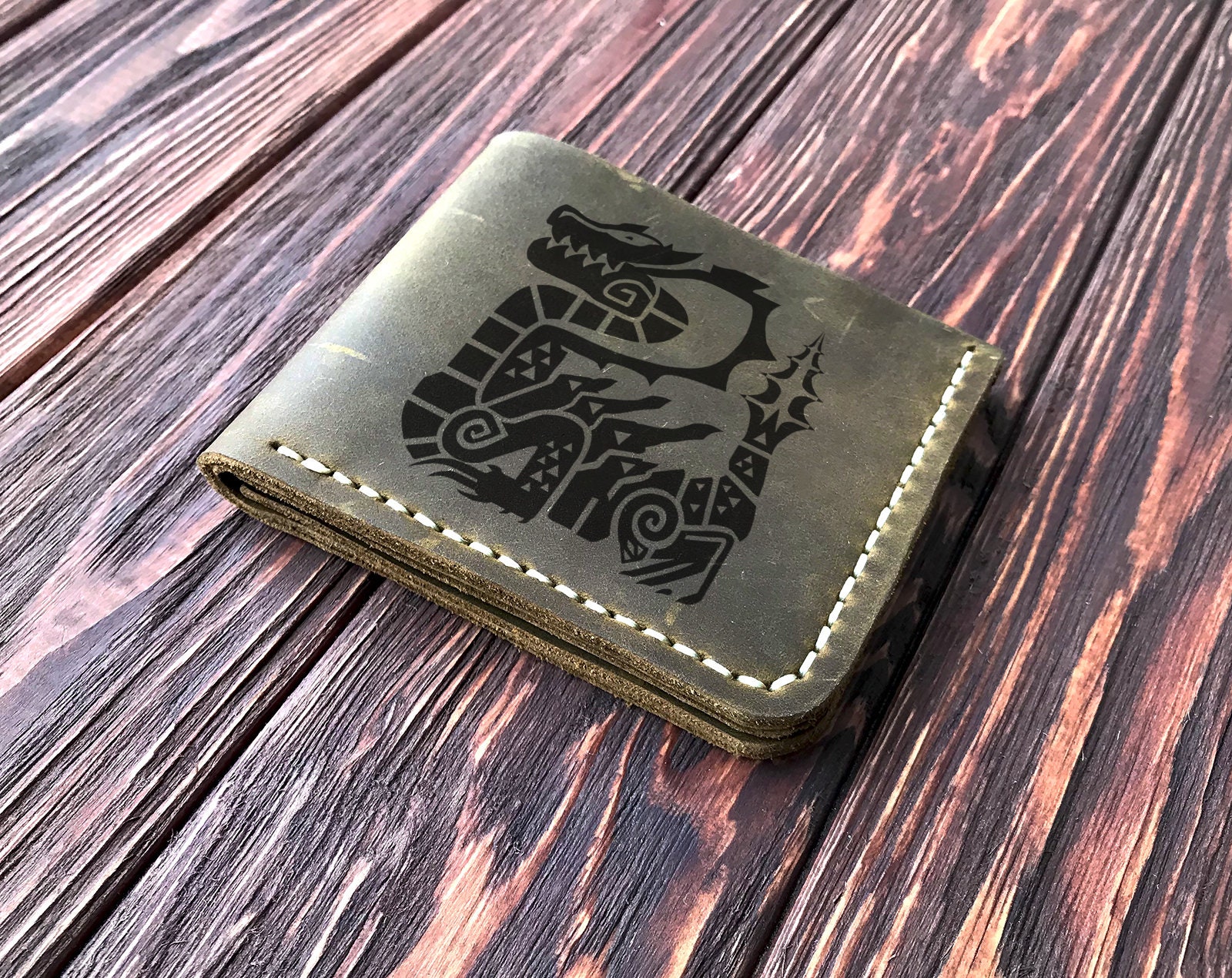 Monster Hunter World Lagiacrus Leather Wallet Christmas Gift - Etsy