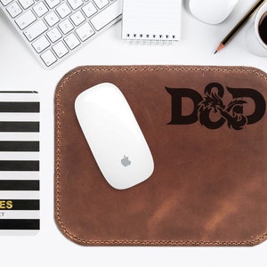 Dungeon and Dragons Leather Mouse Pad D&D Personalized Mens Gift Mouse ...