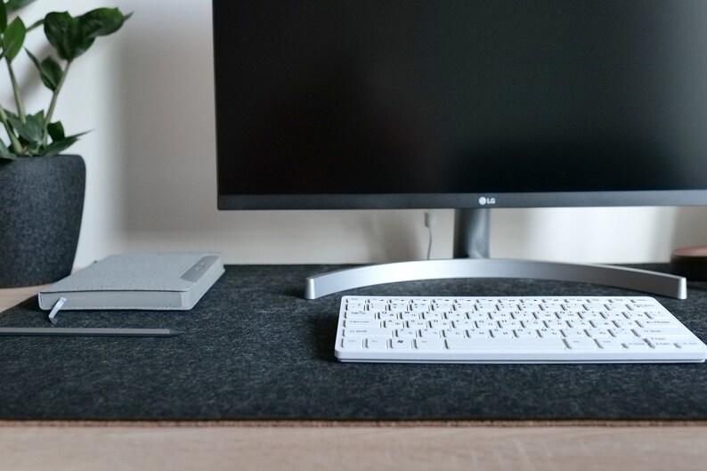 Extra Large Felt Desk Mat Natural Wool Desk Pad Home Office | Etsy