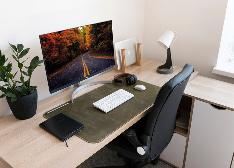 Extra Large Desk Mat Leather Home Office Desk Mat Personalized - Etsy