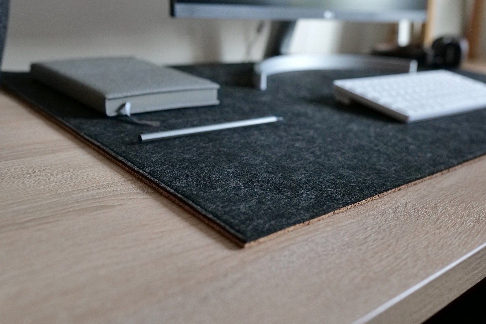 Extra Large Felt Desk Mat Natural Wool Desk Pad Home Office | Etsy