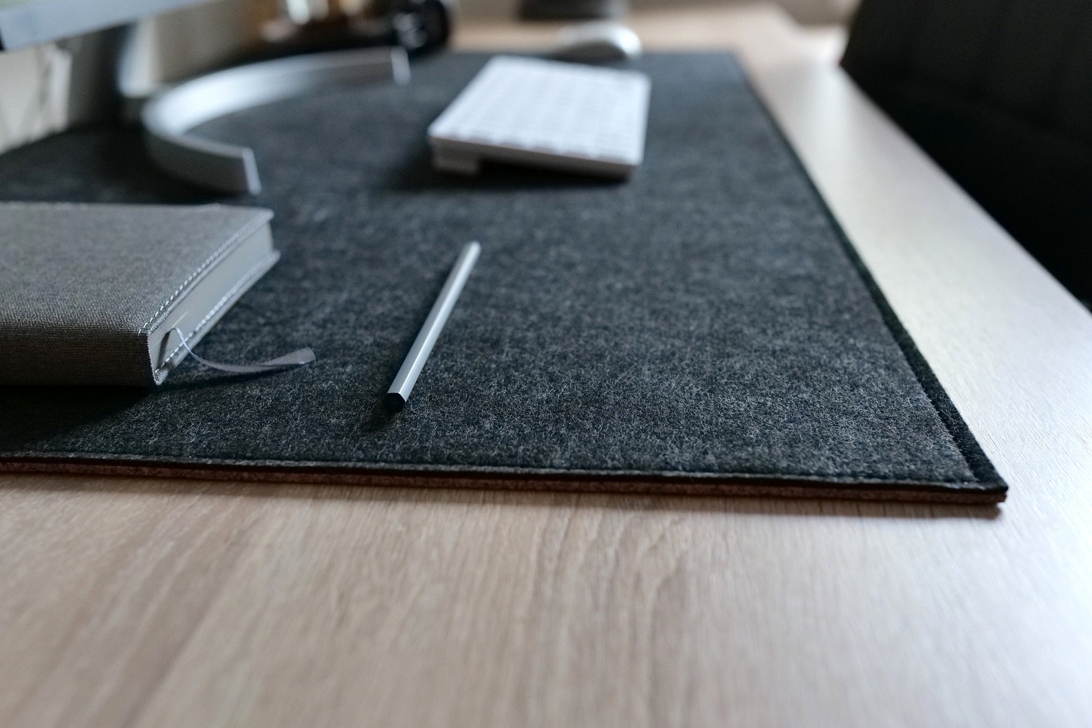 Extra Large Felt Desk Mat Natural Wool Desk Pad Home Office | Etsy