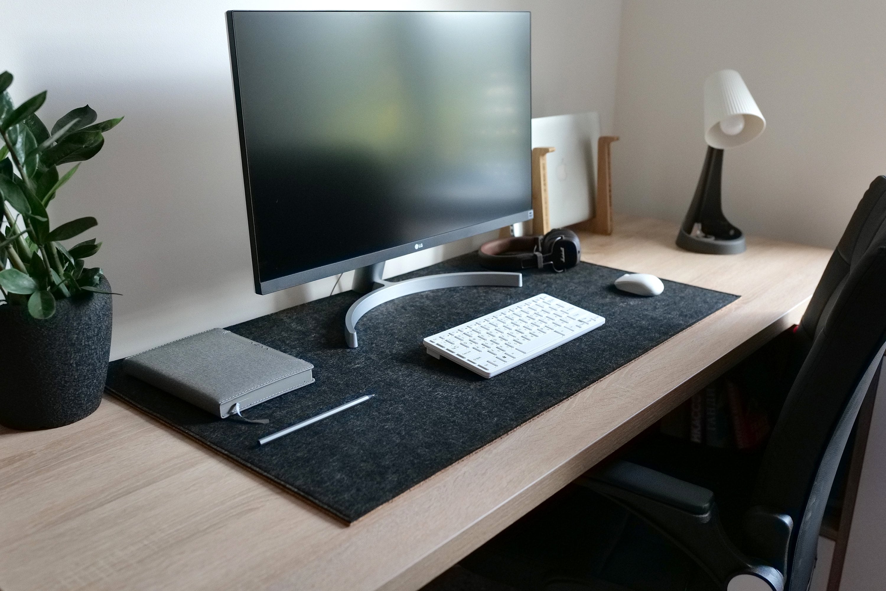 Extra Large Felt Desk Mat Natural Wool Desk Pad Home Office | Etsy