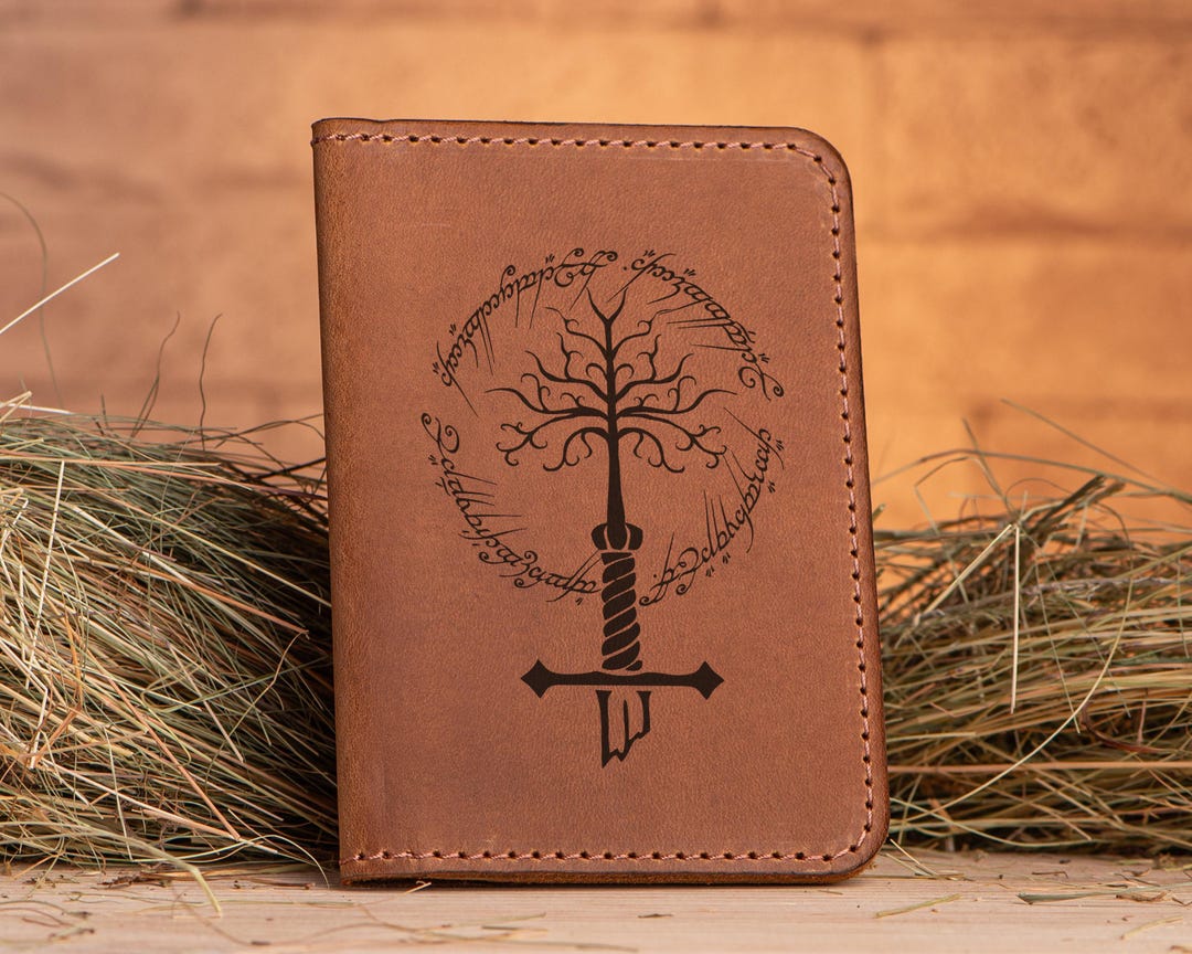 Personalized LOTR Gifts Tree of Gondor One Ring Passport Wallet ...