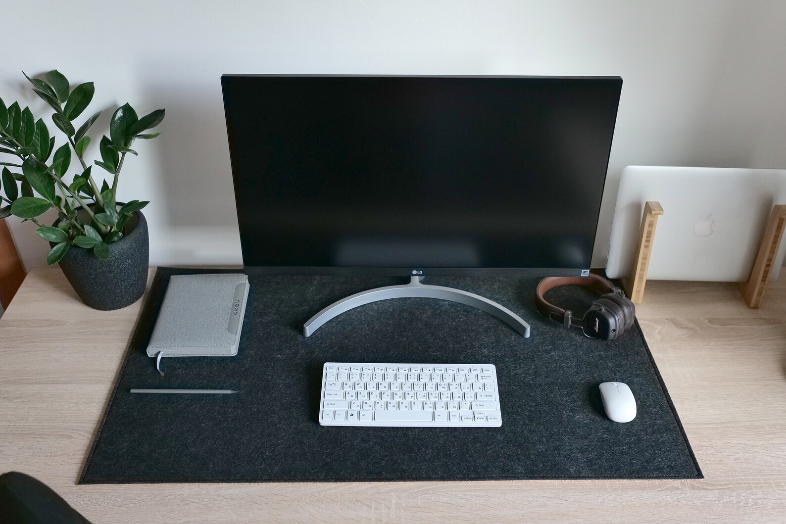 Extra Large Felt Desk Mat Natural Wool Desk Pad Home Office | Etsy
