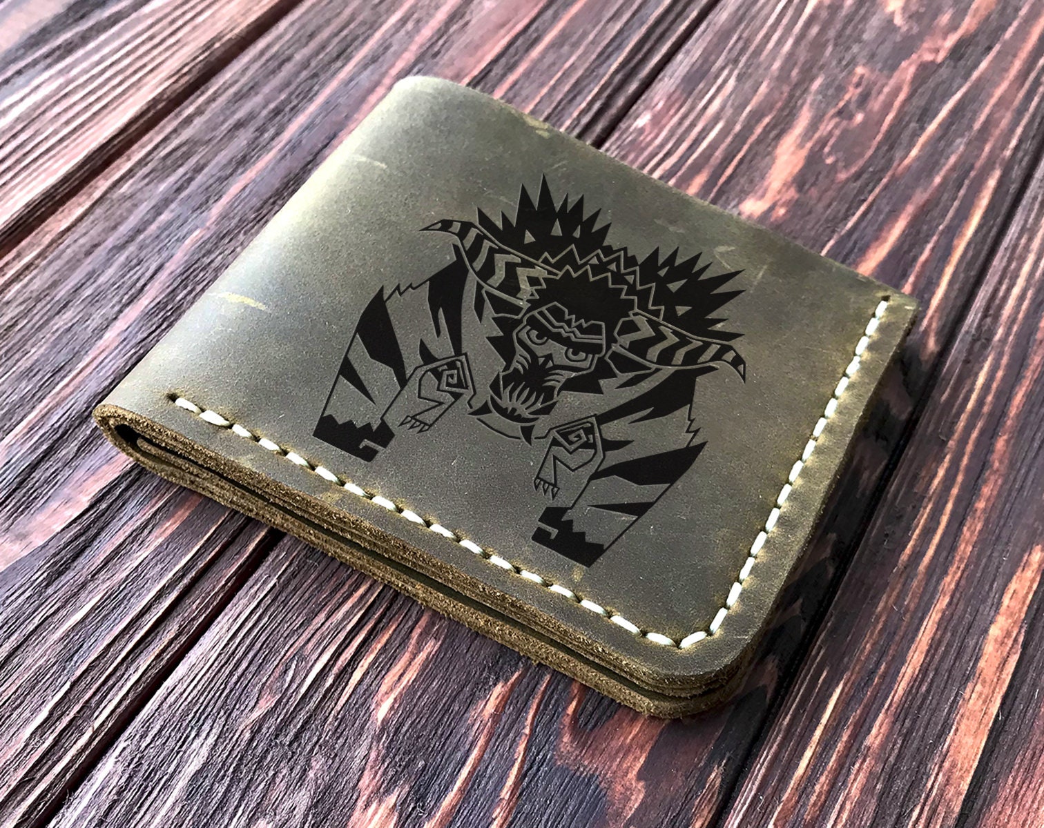 Furious Rajang Monster Hunter World Leather Wallet Christmas | Etsy
