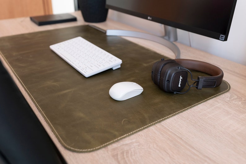 Extra Large Desk Mat Leather Home Office Desk Mat Personalized - Etsy