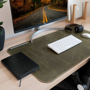 Extra Large Desk Mat Leather Home Office Desk Mat Personalized Leather ...