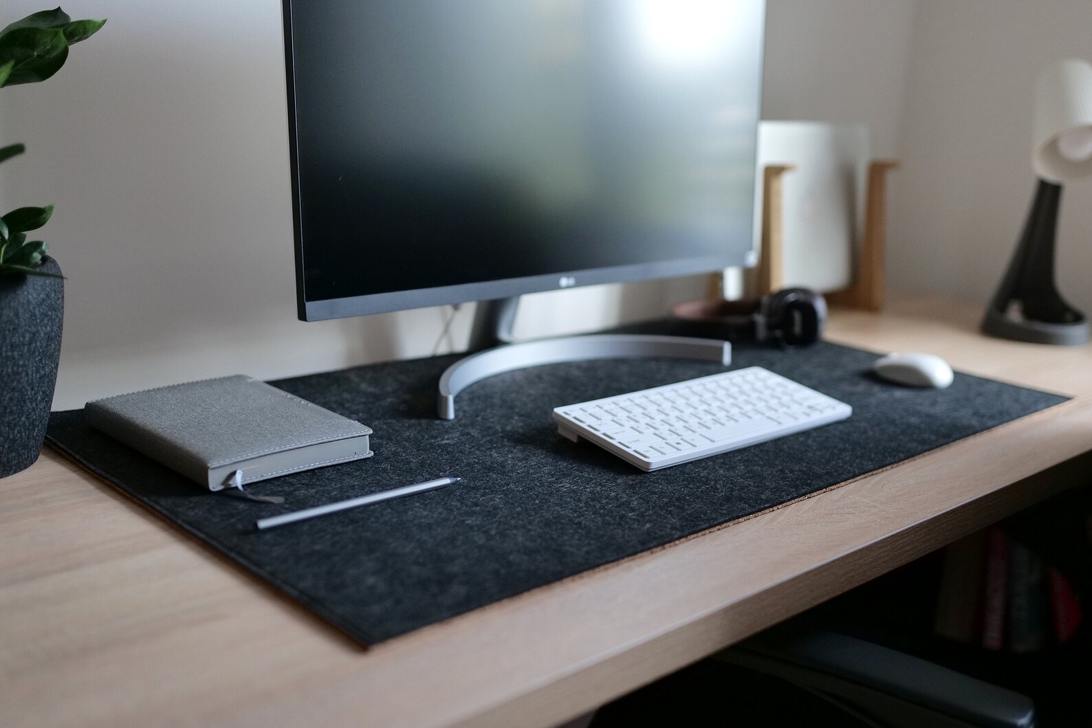 Extra Large Felt Desk Mat Natural Wool Desk Pad Home Office | Etsy