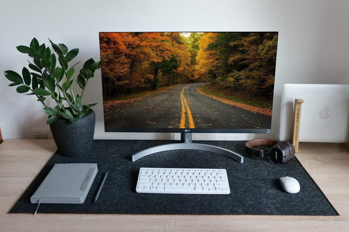 Extra Large Felt Desk Mat Natural Wool Desk Pad Home Office | Etsy