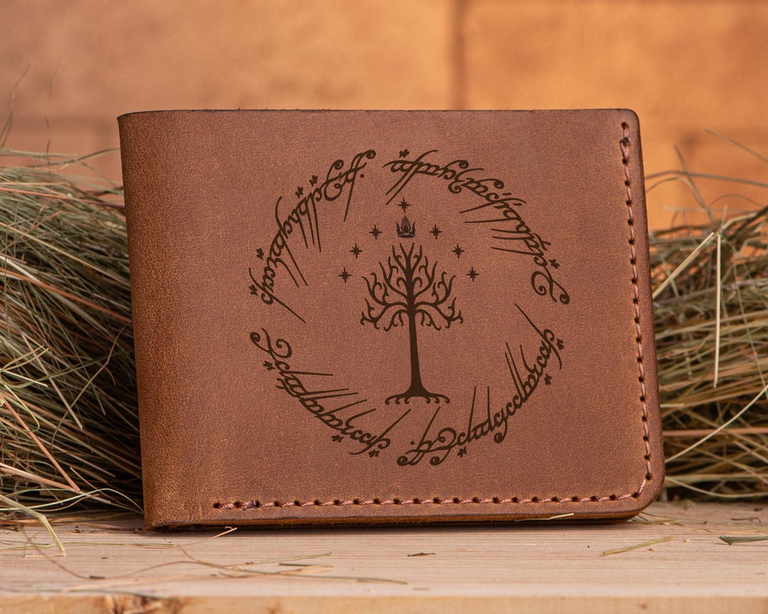 LOTR Christmas Gift Leather Wallet Tree of Gondor One Ring Wallet ...