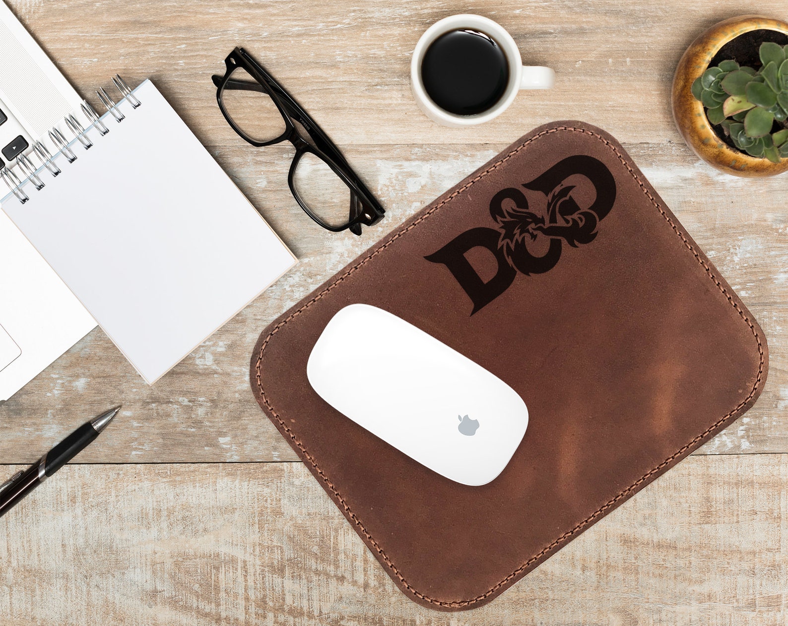 Dungeon and Dragons Leather Mouse Pad D&D Personalized Mens | Etsy