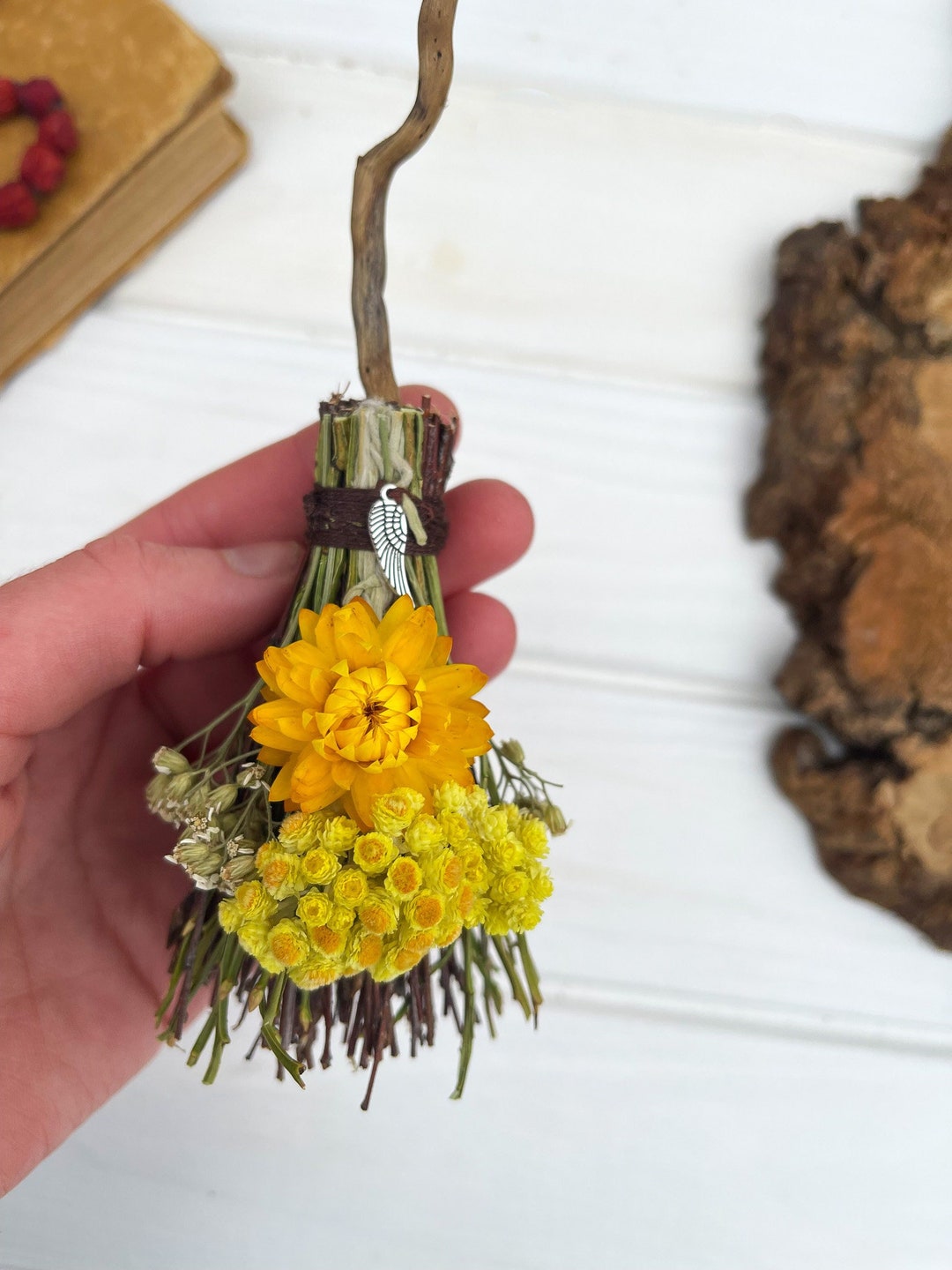 Mini Birch Branch Mini Witches Broom, Birch Broom Decorated With ...