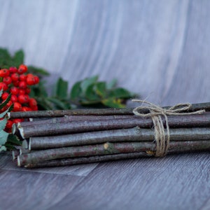 Bundle of Wooden Rowan Sticks 15 Pieces, Rowan Wood Sticks Mountain Ash ...