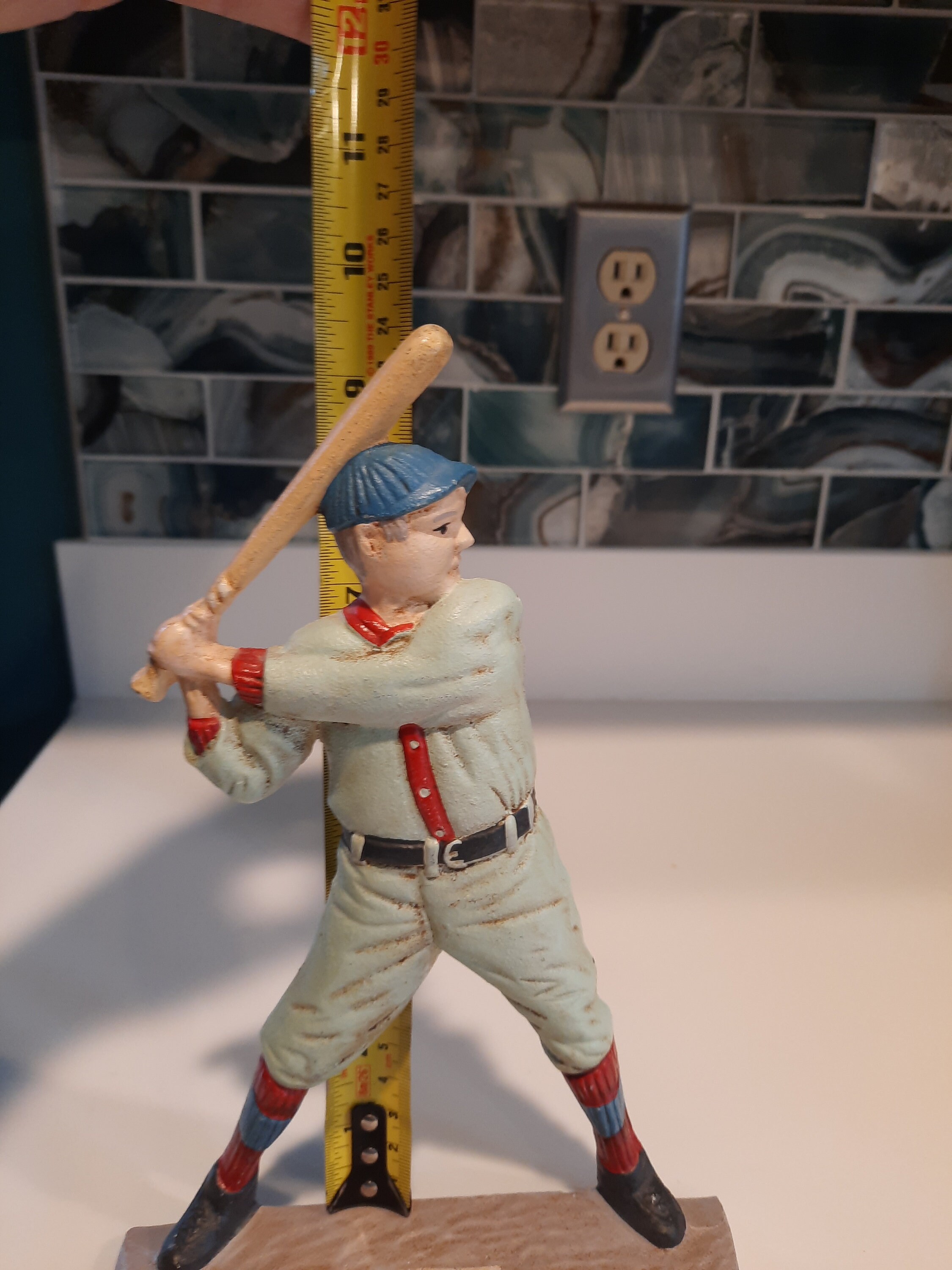 Vintage Cast Iron Baseball Player Door Stop - Etsy