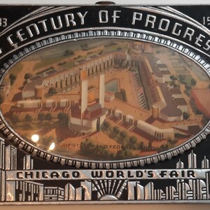 1933 Chicago Worlds Fair Foil Covered Wooden Plaque 5" X 7" - Etsy