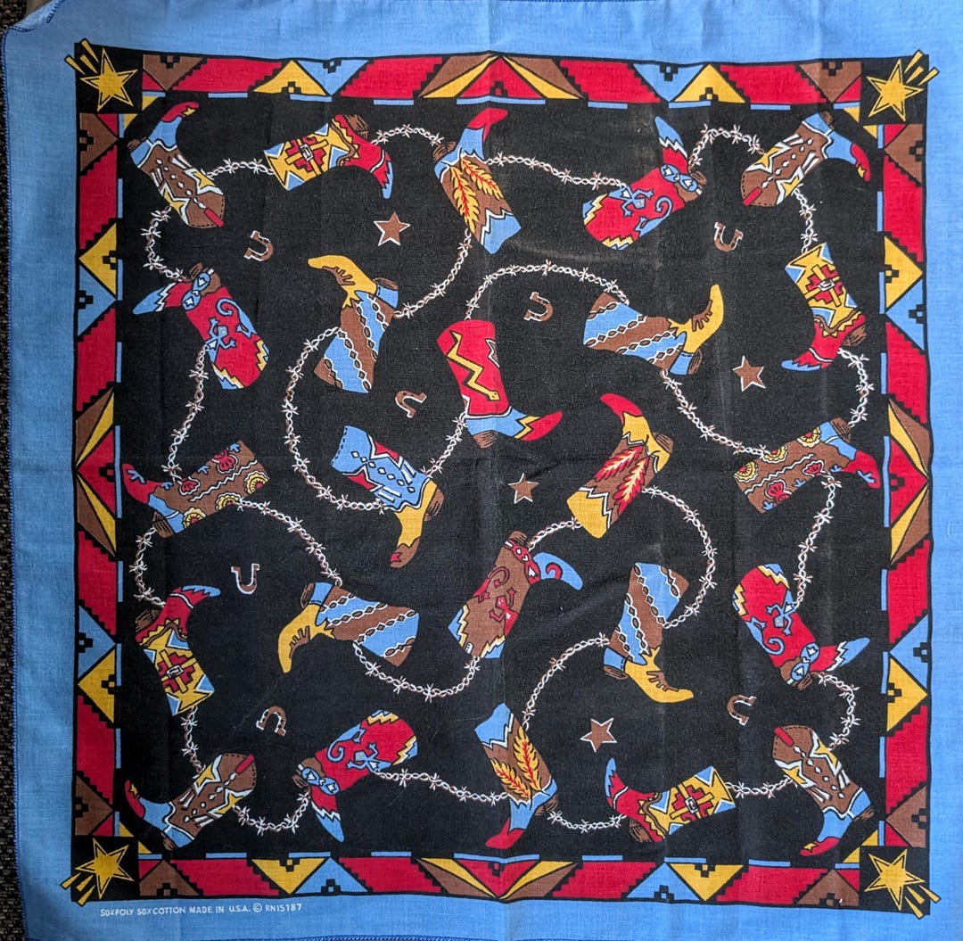 Vintage Hav-a-hank Cowboy Scarf - Etsy