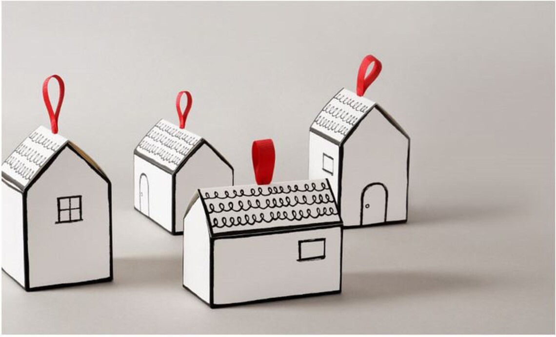 10x Kraft 300gsm Paper Cardboard House Shape Gift Box for | Etsy