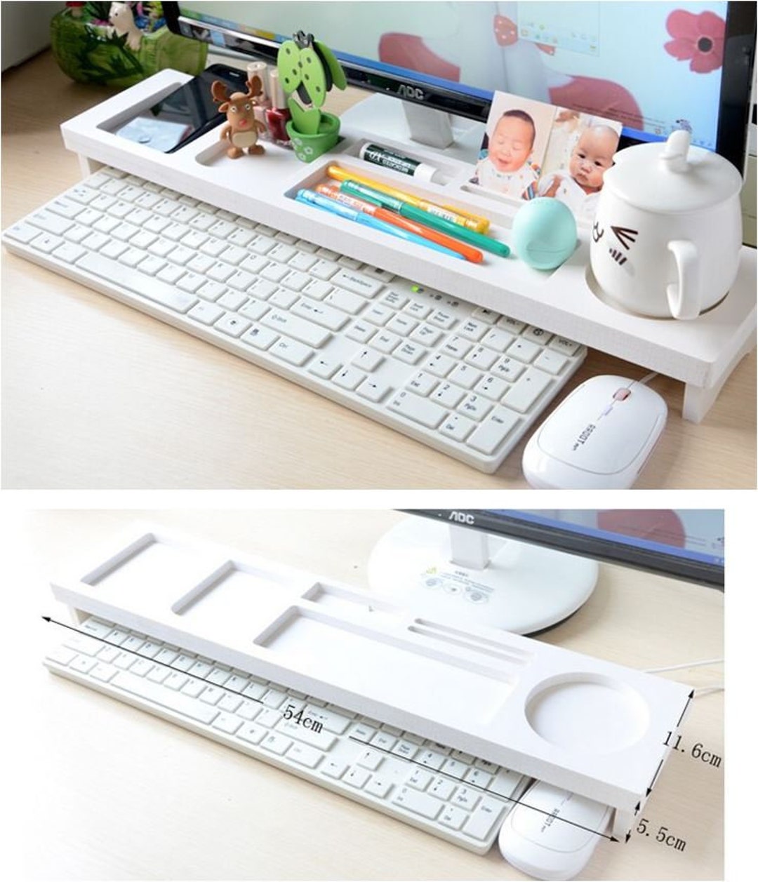 Desk Keyboard Shelf Storage Rack Office Table Desk Organizer Drawer ...
