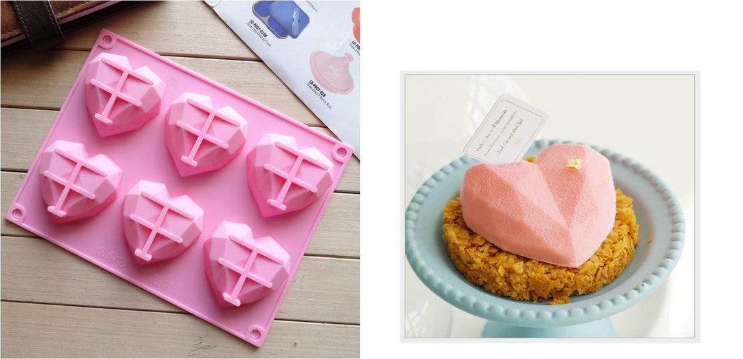 3D Diamond Geometric Heart Mold Silicone Tray Chocolate Ice - Etsy