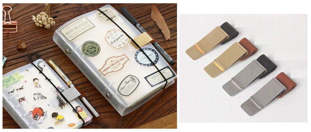 Useful Metal Leather Notebook Pen Clip Holder for Book / Journal ...