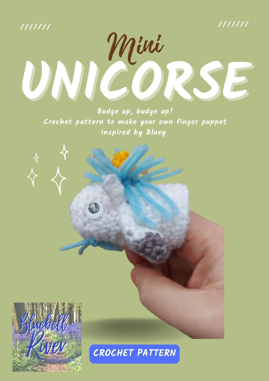 MINI Naughty Unicorse Finger Puppet Bluey Crochet PATTERN ONLY - Etsy