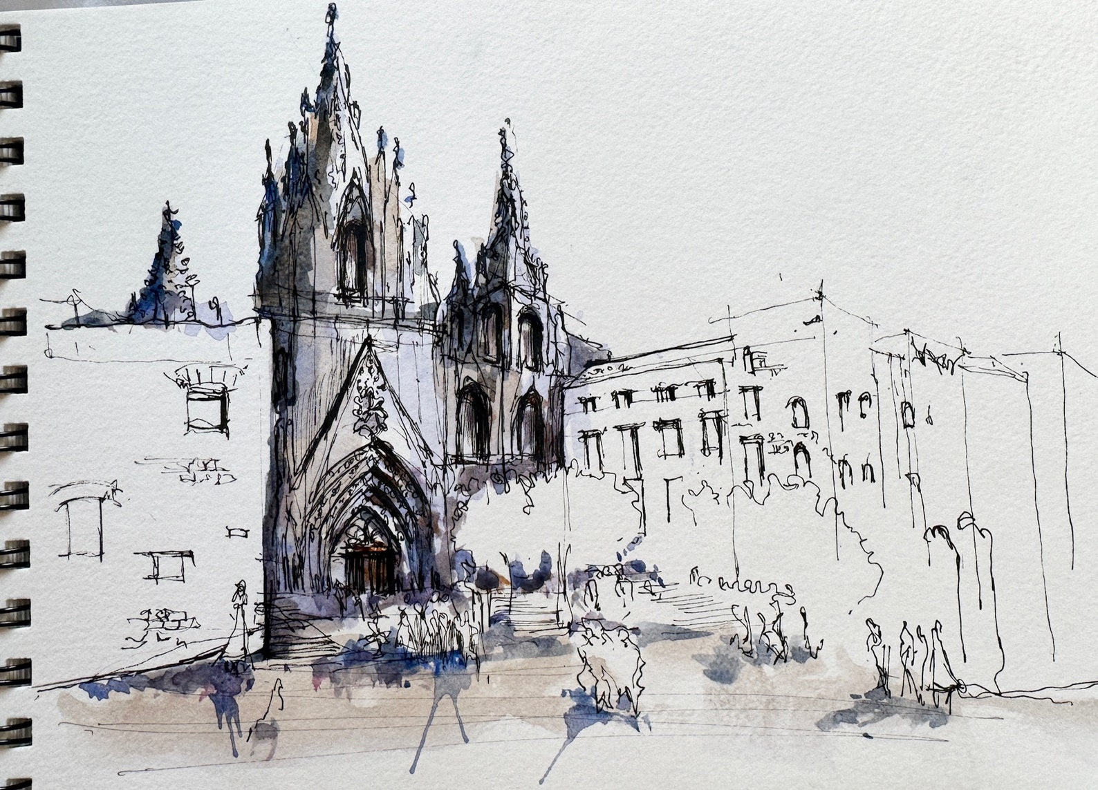 Custom Pen and Watercolor Architecture Painting - Etsy