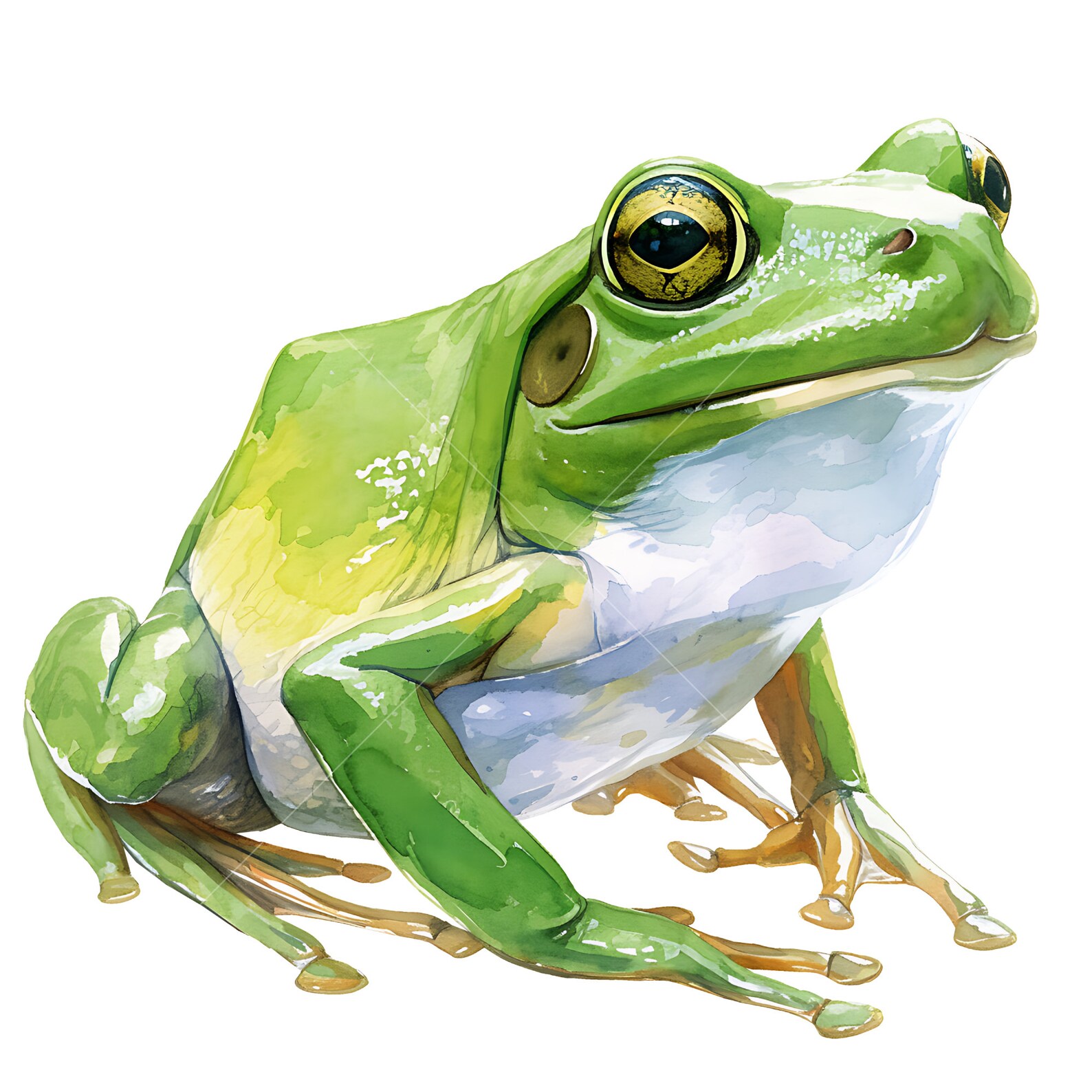 Frog Clipart Watercolor Set, Transparent PNG, Commercial Use, Instant ...