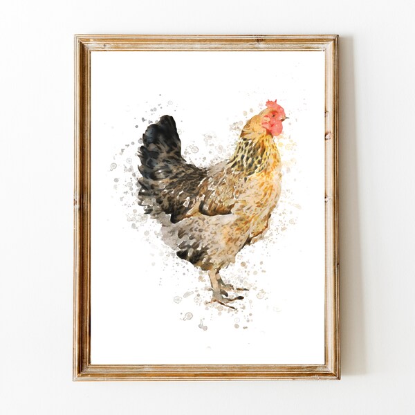 Chicken Watercolor - Etsy
