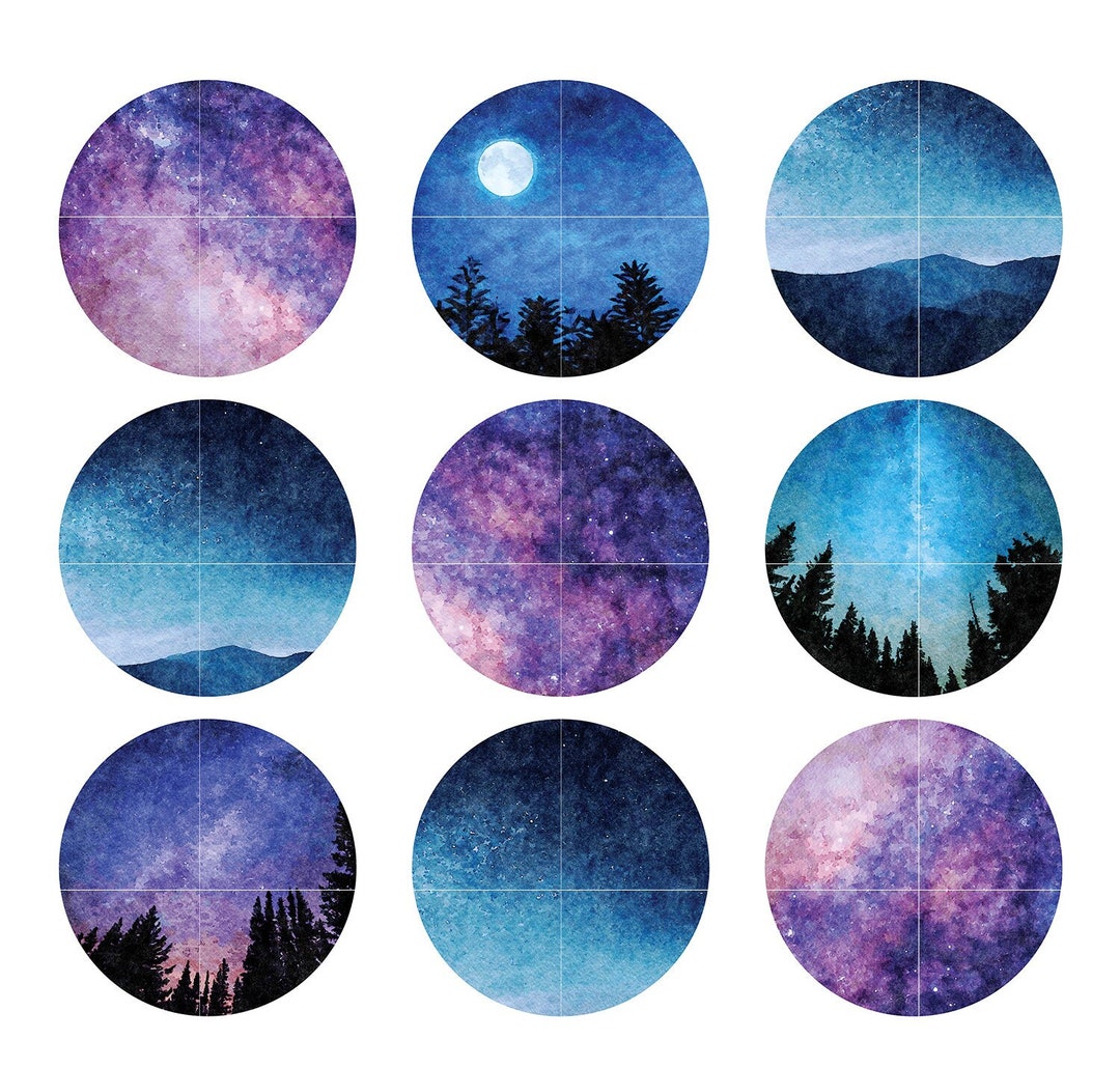 Night Sky Watercolor Clipart Download Commercial Use - Etsy
