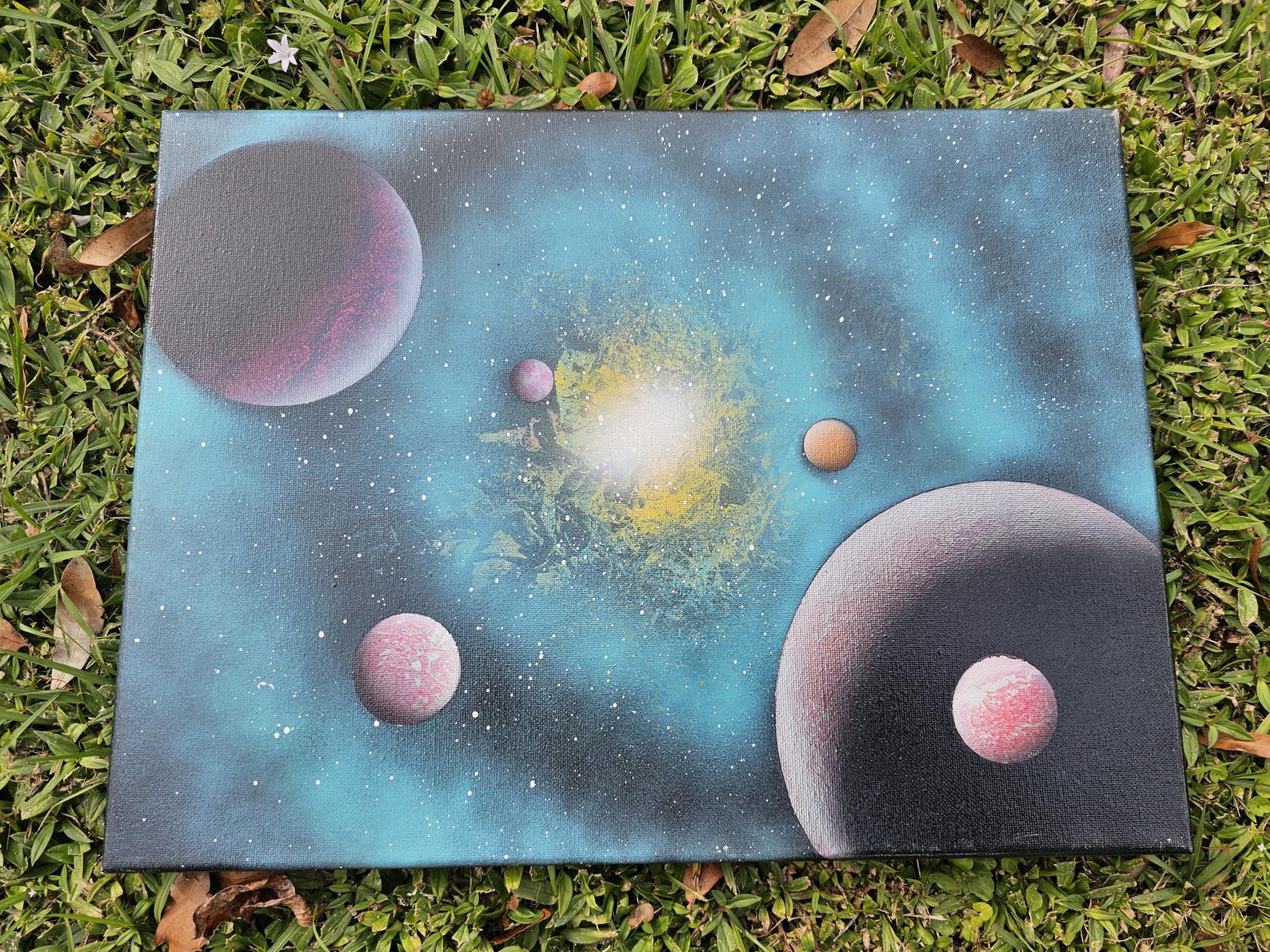 Planets and Galaxy Original Spray Paint Space Art - Etsy