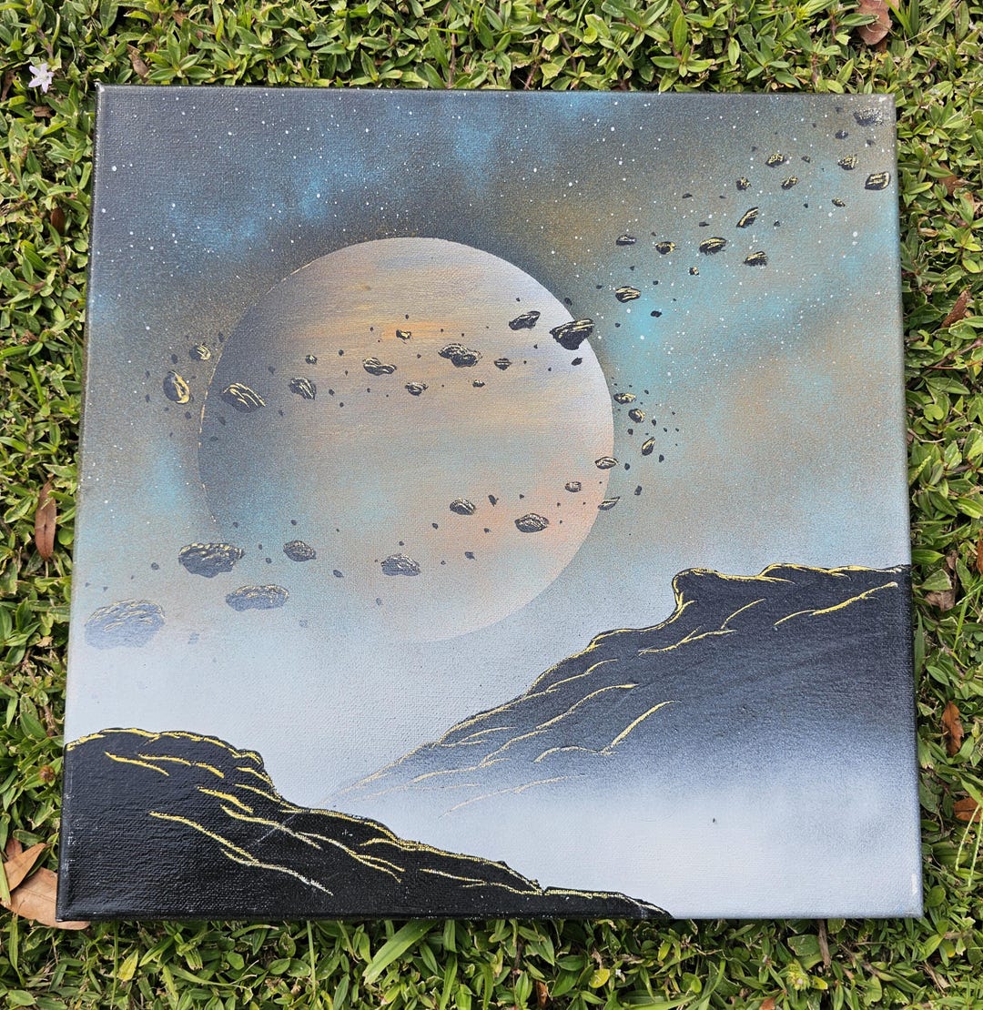 Asteroid Belt Original Spray Paint Space Art on Canvas - Etsy