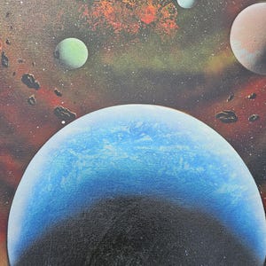 HUGE Asteroids and Planets Spray Paint Space Painting 24X30 - Etsy