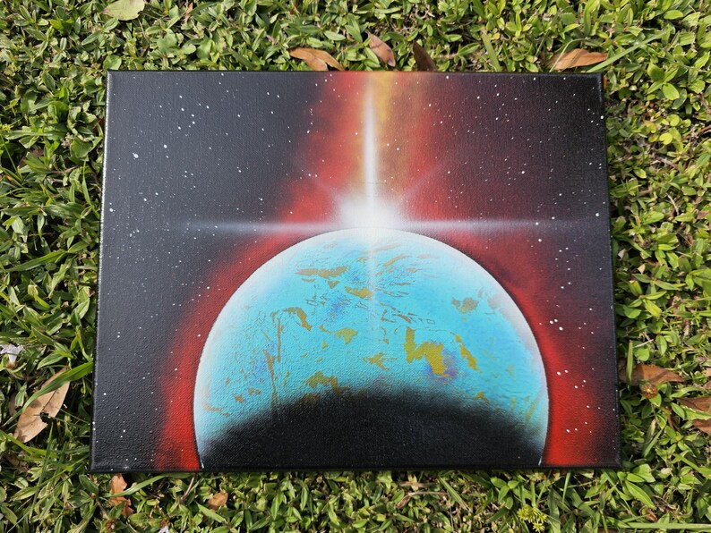 Planet Starburst Spray Paint Space Art - Etsy